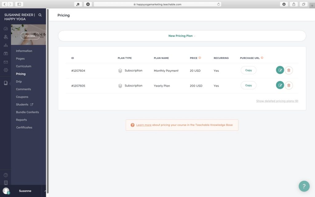 How I Set Up My Membership Site in Teachable | Susanne Rieker ...